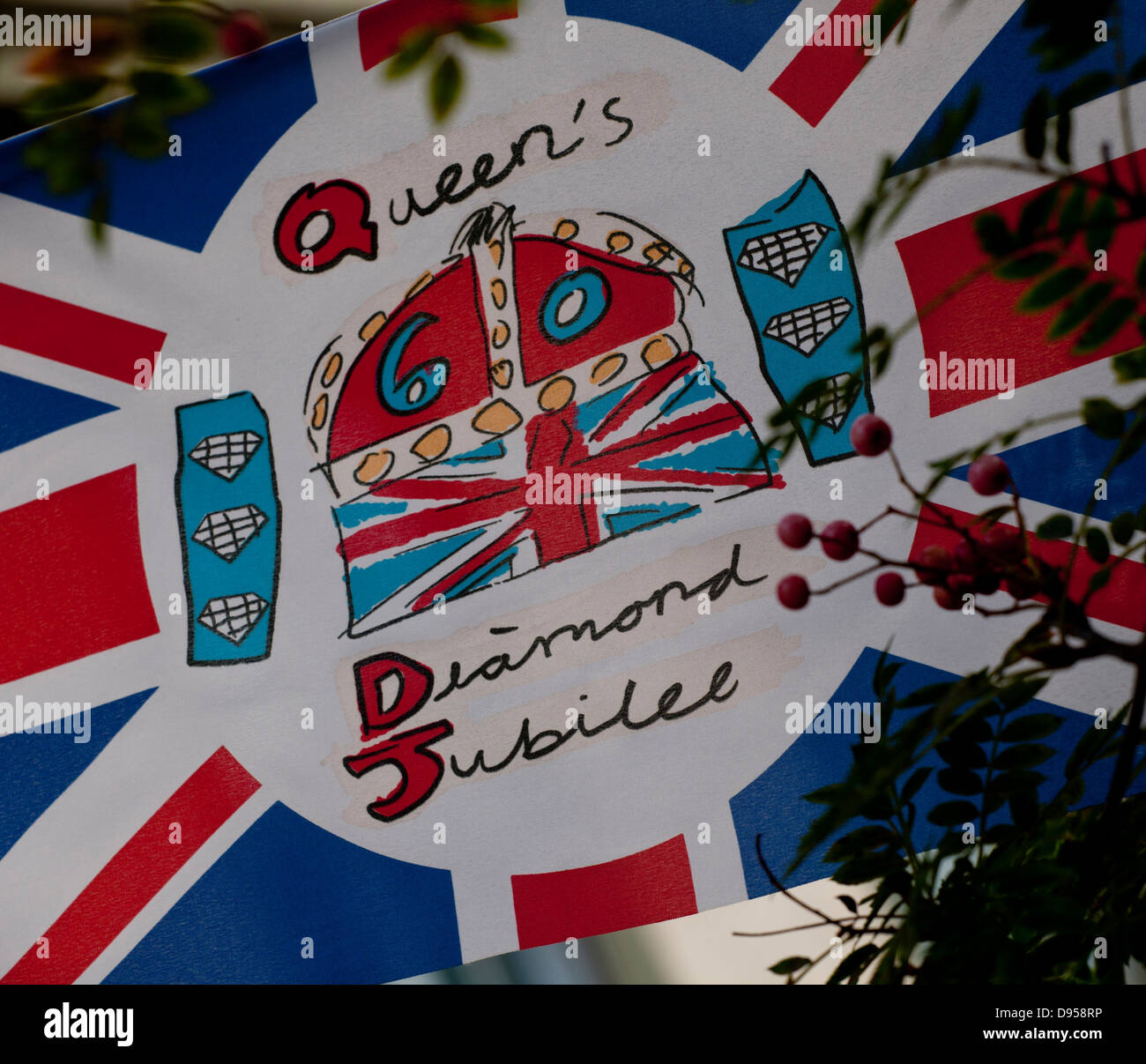 Union Jack Flag Queen diamond jubilee Stock Photo - Alamy