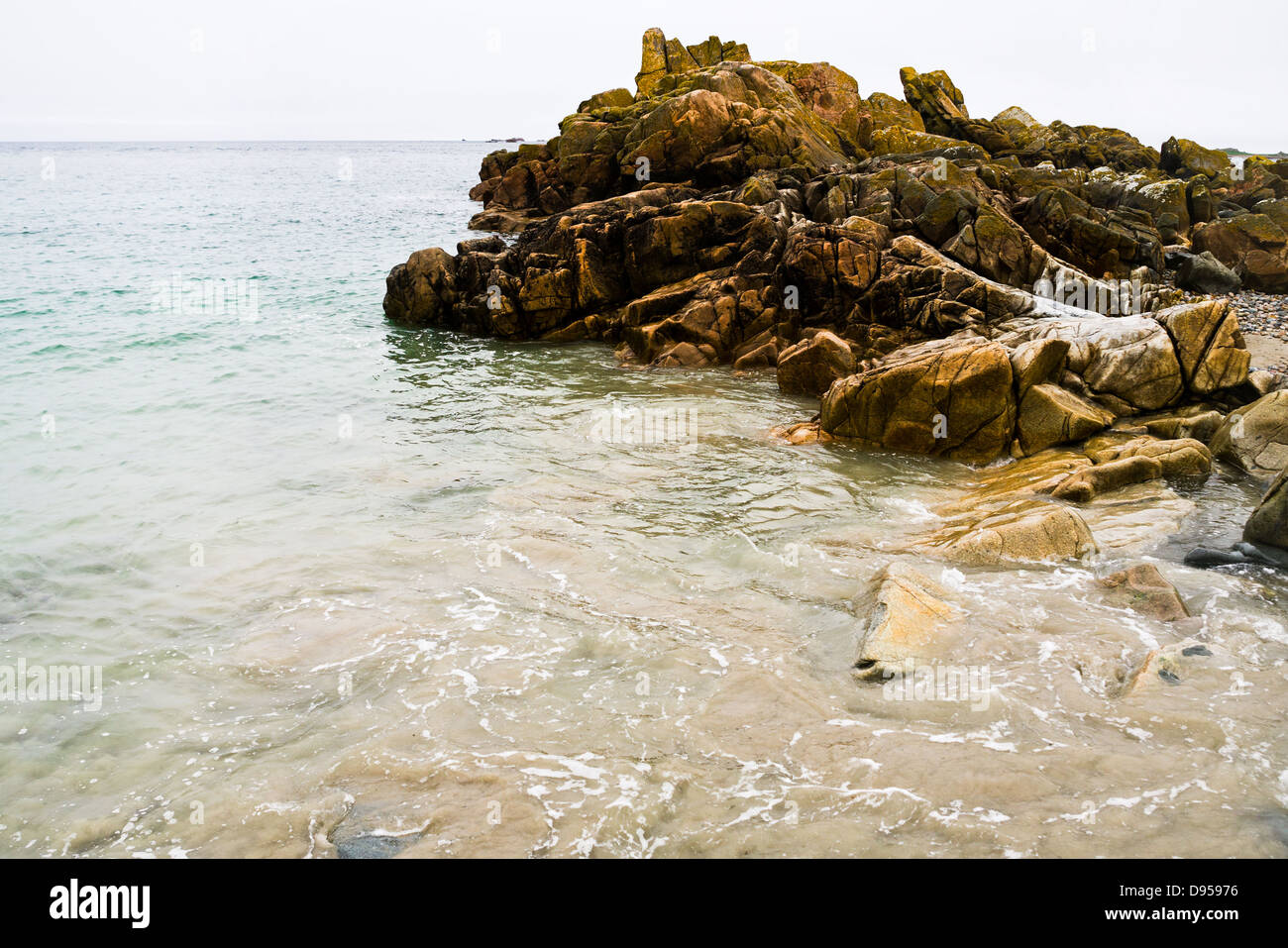 granite cliff in Brittany on Pink Granite Coast, France Stock Photo - Alamy