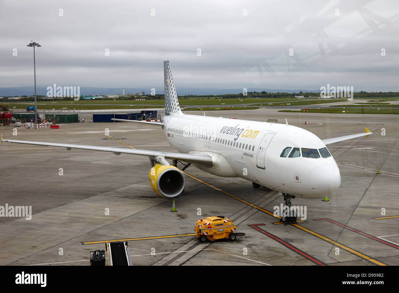 looking out through window at vueling airbus a320 ec-lrn dublin airport ...