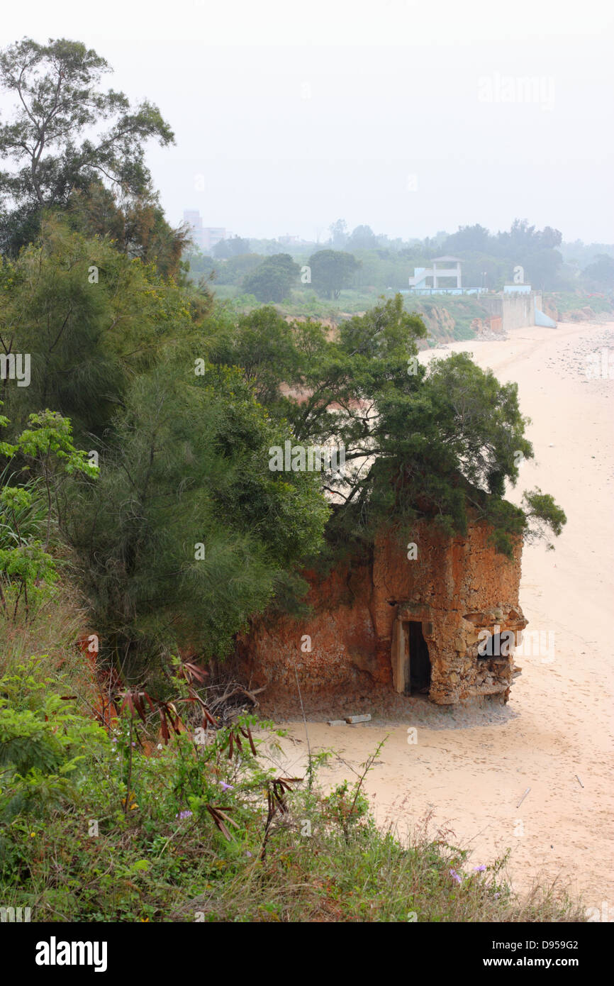 An old military bunker on a beach, Jincheng, Kinmen County, Taiwan ...