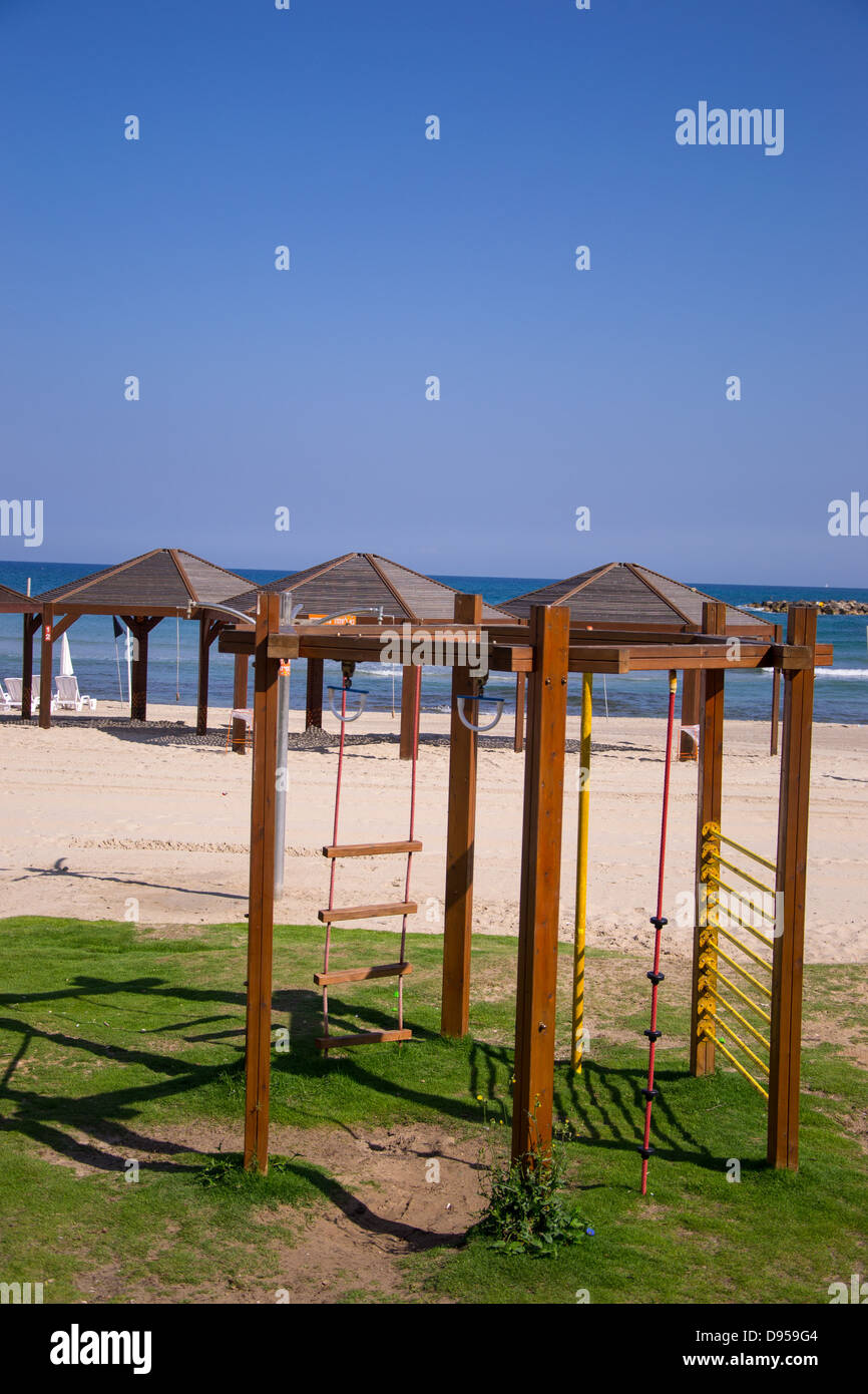 View of Tel Aviv beach and a children playing part Stock Photo - Alamy