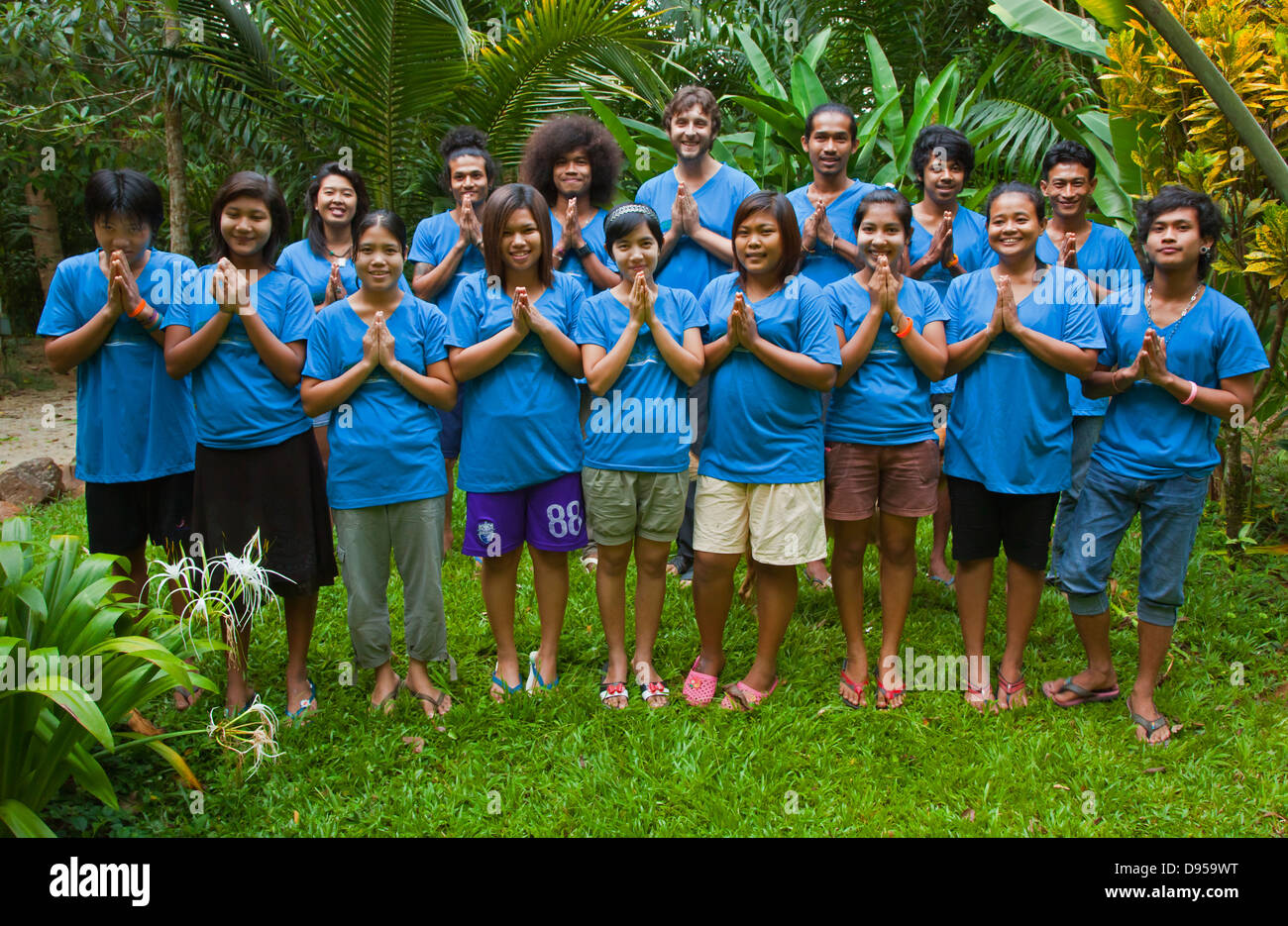 The friendly staff at OUR JUNGLE HOUSE a lodge in the rainforest near ...
