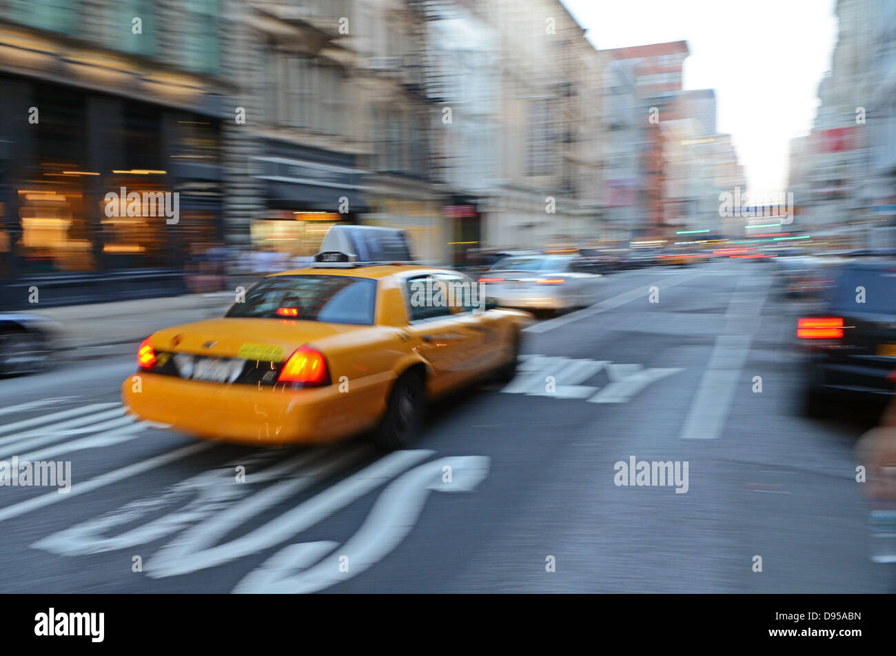 Yellow Cabs in SoHo area, Manhattan, New York City Stock Photo - Alamy