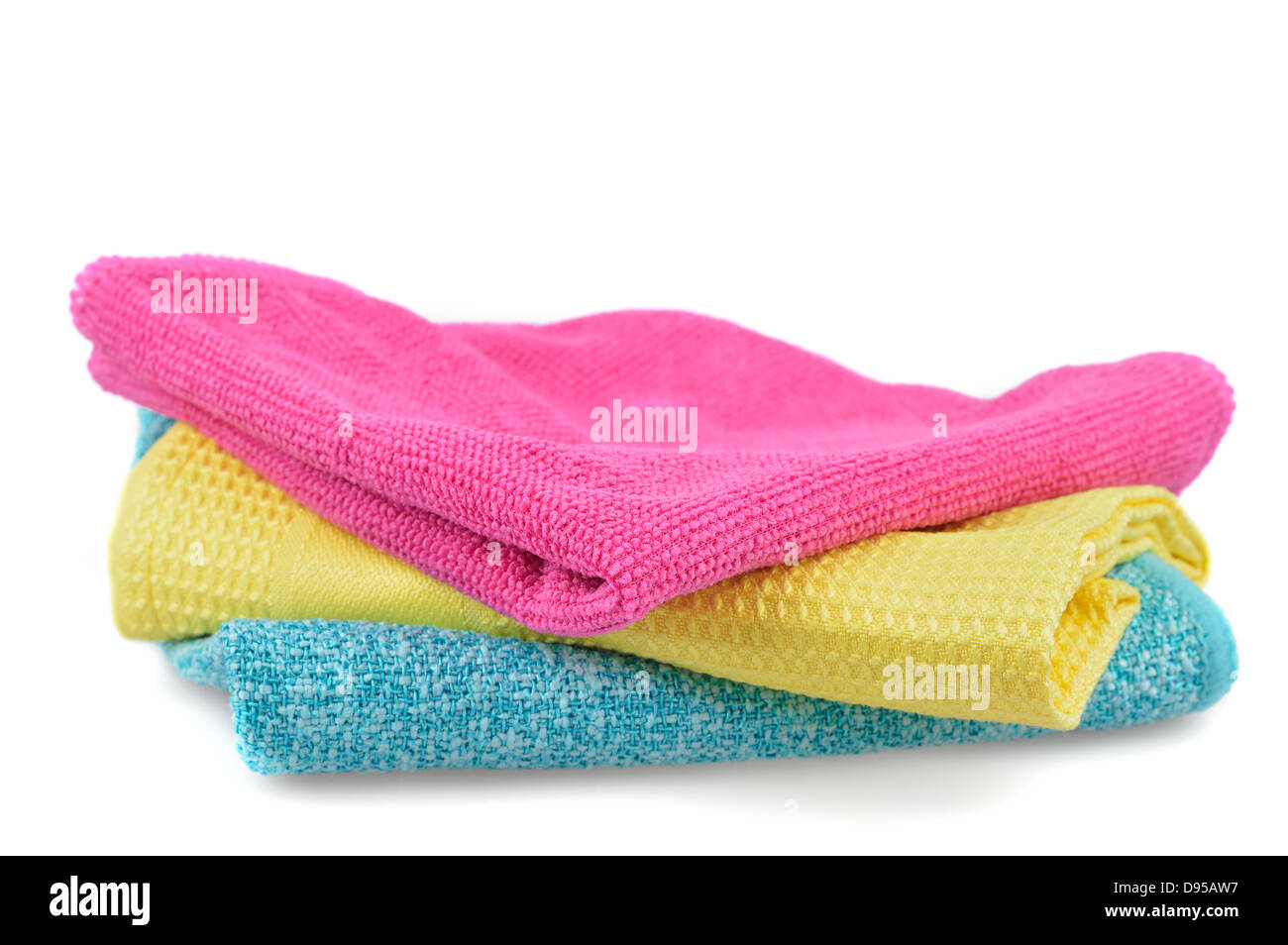 Set of colorful cloths microfiber isolated on white background ...