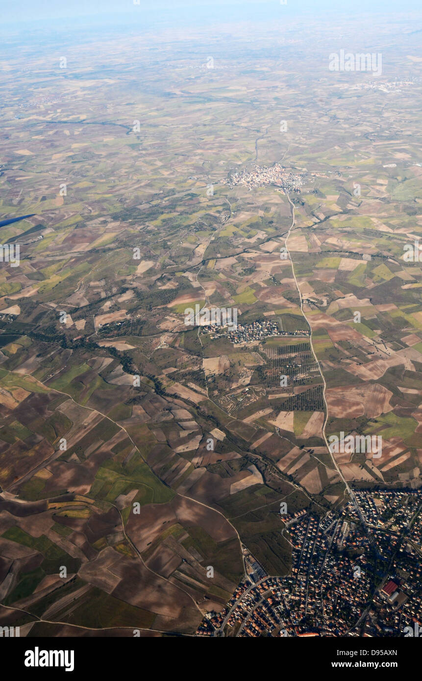 Aerial view of fields in Madrid, Spain Stock Photo - Alamy