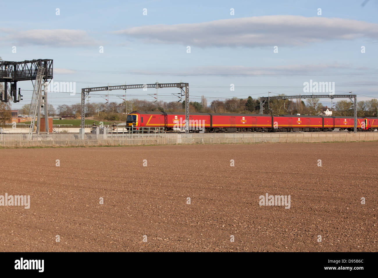 A Royal Mail train transporting post and parcels on the West Coast Main ...