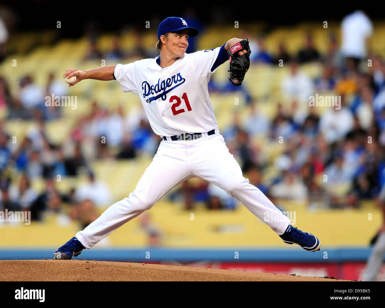 Los Angeles, CA, USA. 11th June, 2013. Los Angeles Dodgers starting ...