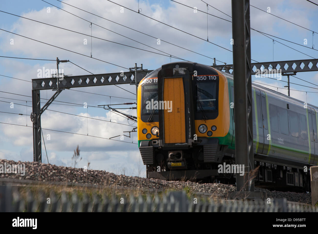 A London Midland train on the West Coast Main Line in the Midlands Stock Photo - Alamy