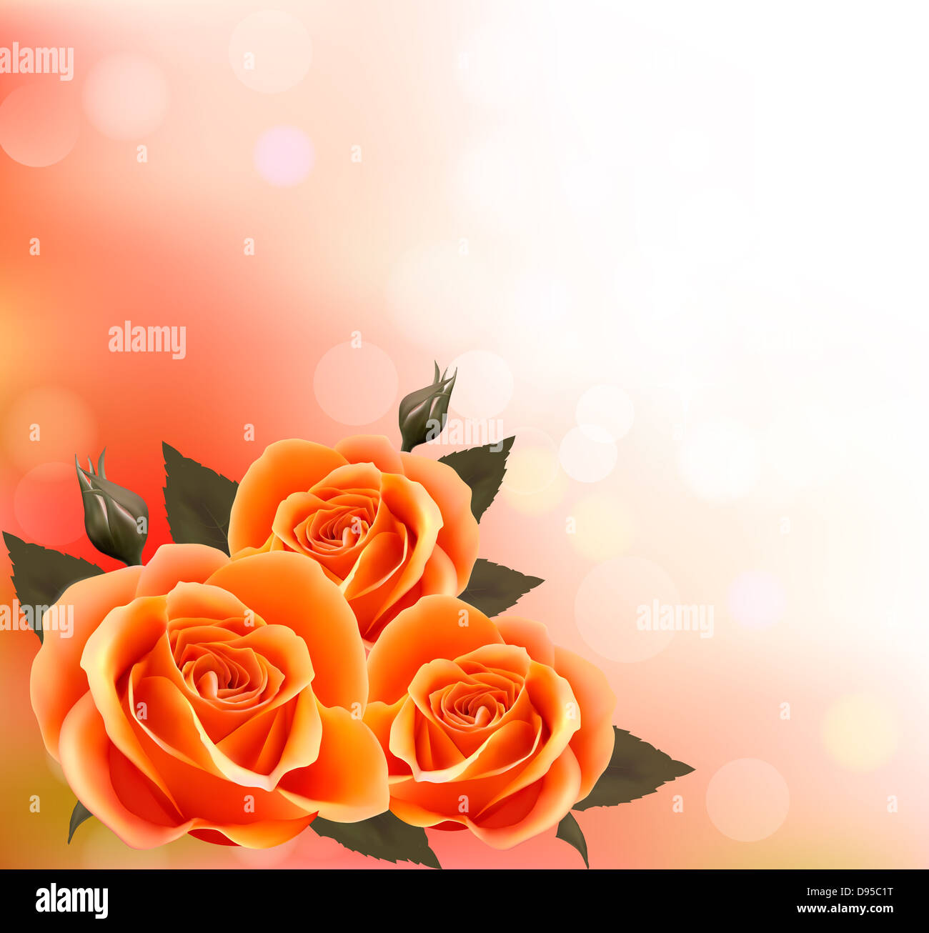 Holiday background with three beautiful flowers. Vector Stock Photo - Alamy