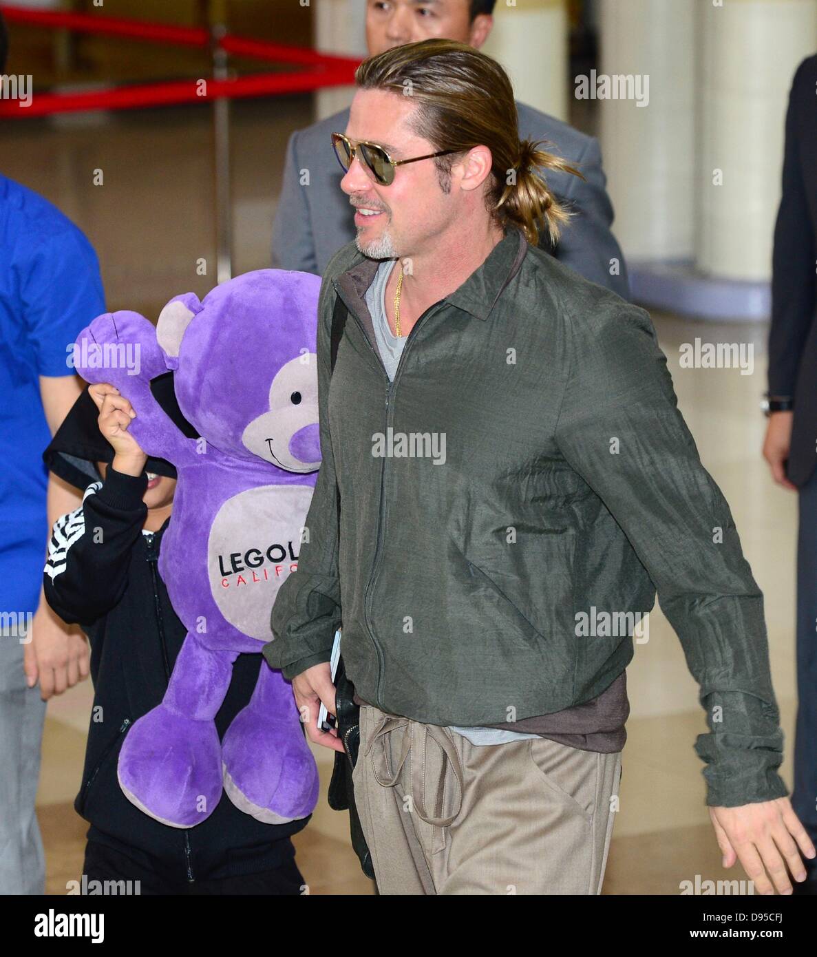 Seoul, SOUTH KOREA. 11th June, 2013. Actor Brad Pitt and Pax Thien ...
