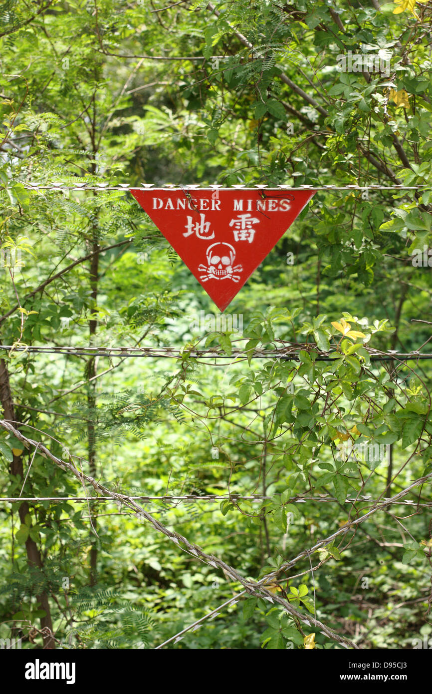A minefield warning sign. Kinmen County, Taiwan Stock Photo - Alamy