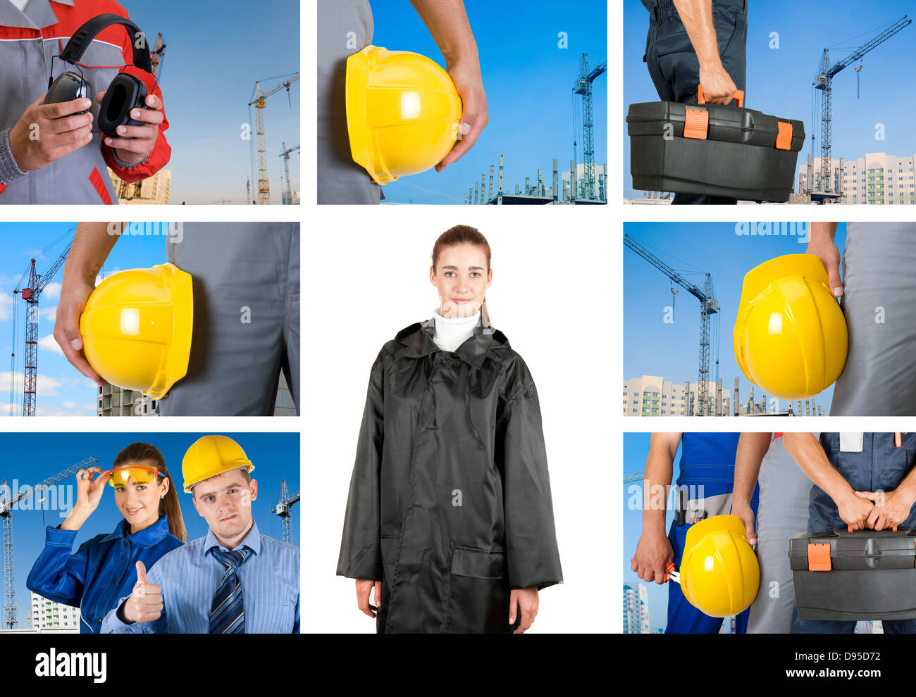 Collage of construction workers hi-res stock photography and images - Alamy