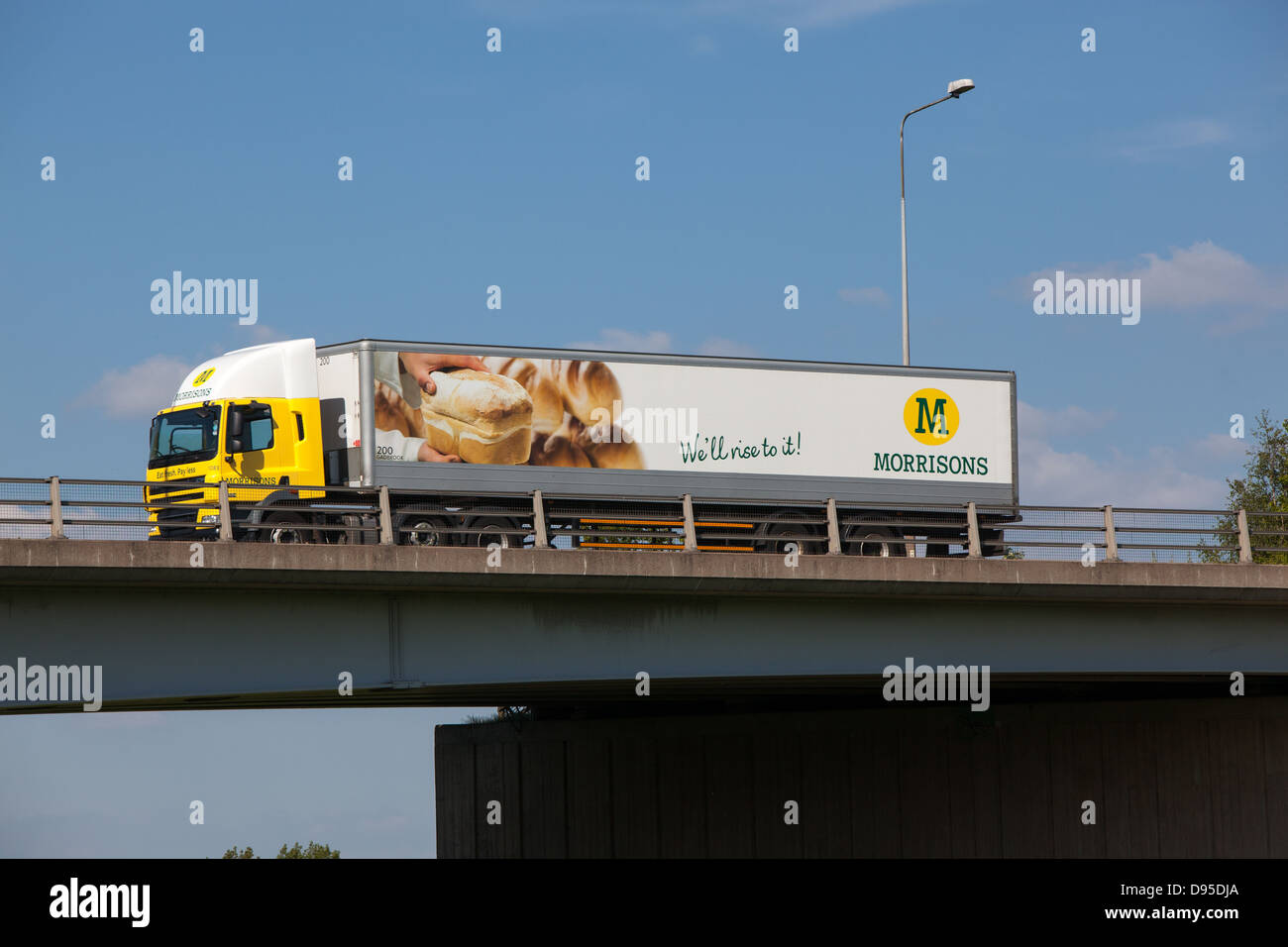 A large lorry transporting goods around the country for Morrisons ...