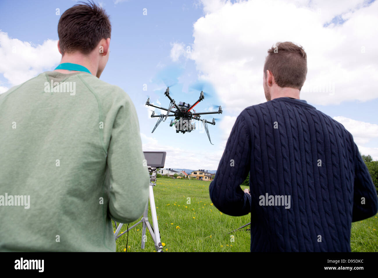 Pilot and Photographer Operating Photography Drone Stock Photo - Alamy