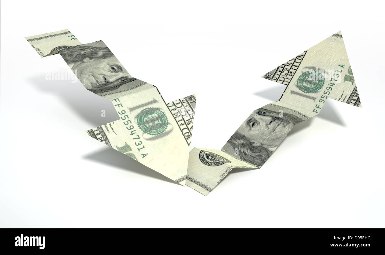 Dollar Bank Note Recovery Trend Arrows Stock Photo - Alamy
