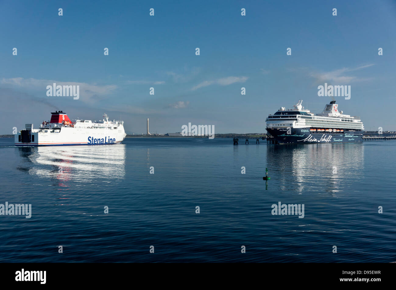 Holyhead harbour Anglesey North Wales Uk Stena Nordica and the Mein ...