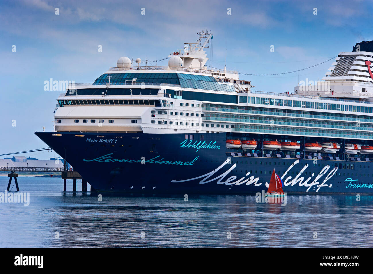Mein Shiff 1 cruise ship German At Holyhead Anglesey North Wales Uk ...