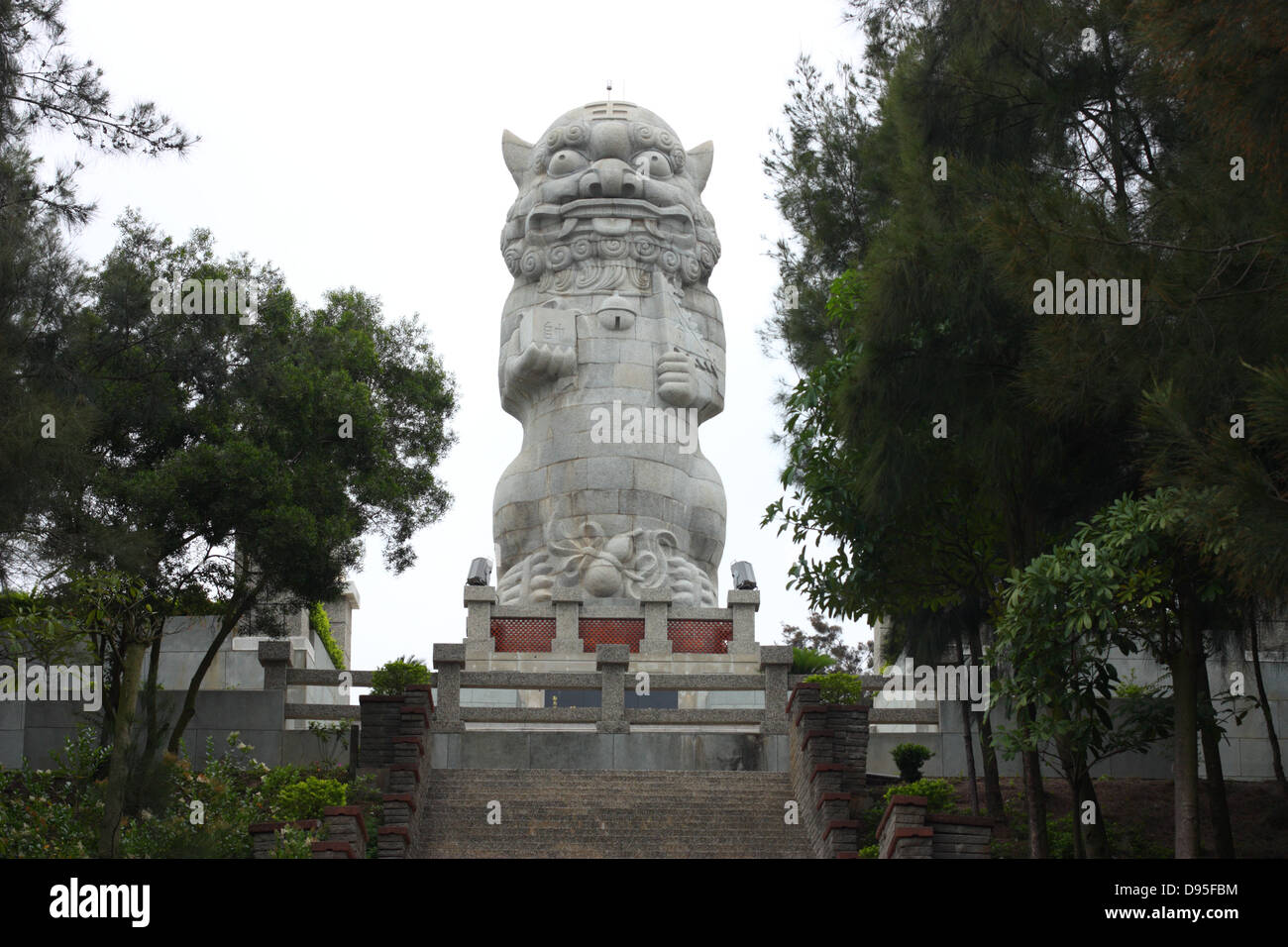 The large wind lion god statue at ShangYi Environmental Protection Park ...