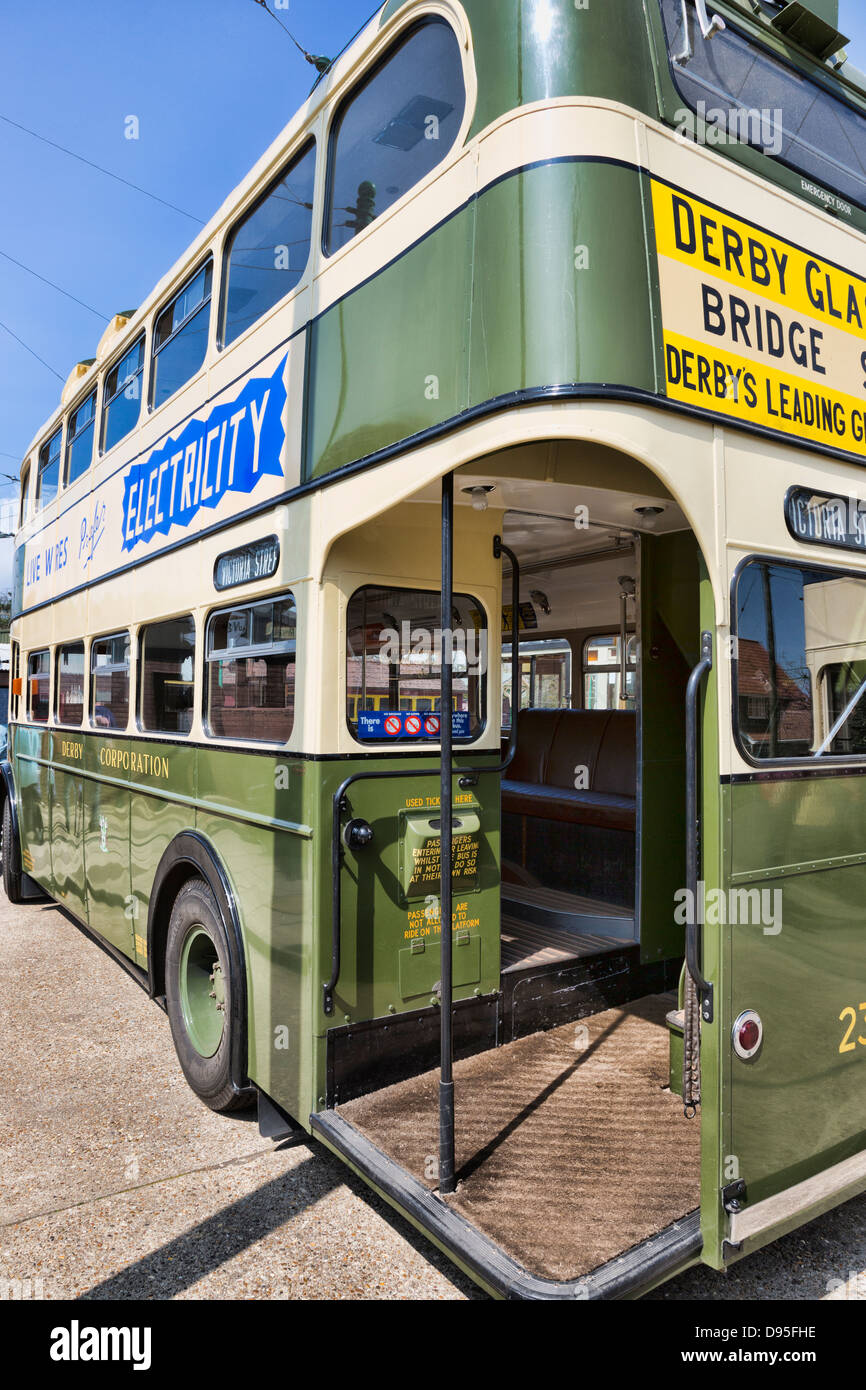 Back end hop-on hop-off platform of the 1960 Sunbeam trolleybus at the ...