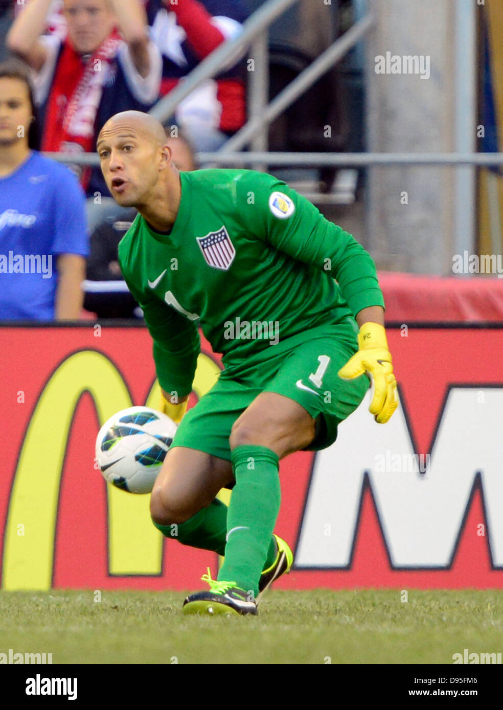 June 11, 2013. .USA goalkeeper Tim Howard #1 in action against Panama ...
