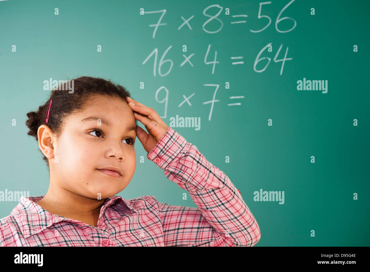 9 years old girl thinking hi-res stock photography and images - Alamy