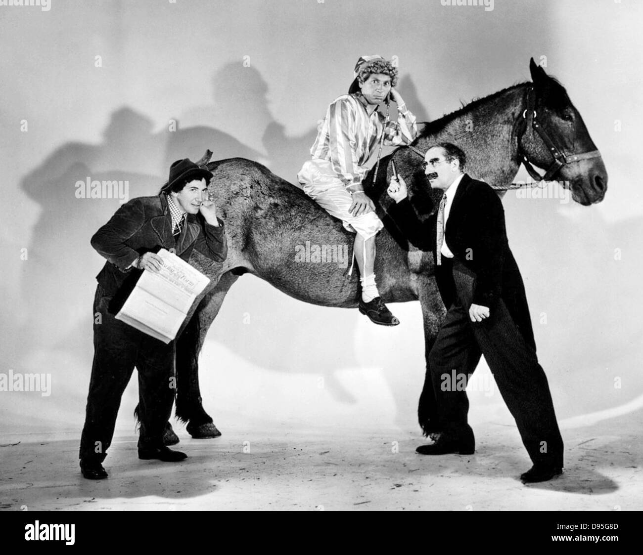 A DAY AT THE RACES 1937 MGM film with the Marx Brothers from left ...