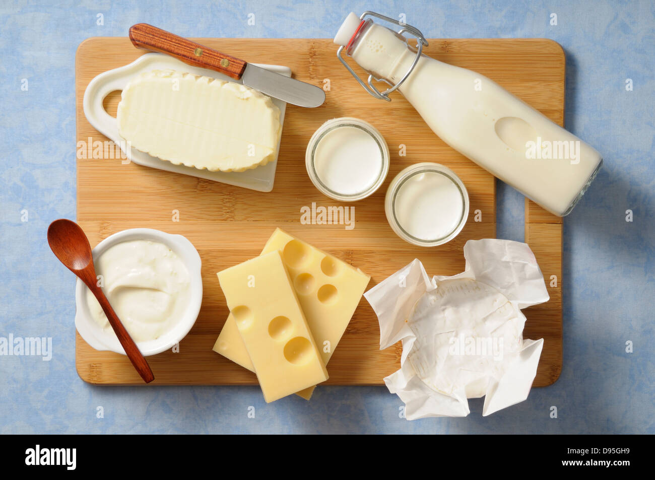 Glass bottle milk overhead hi-res stock photography and images - Alamy