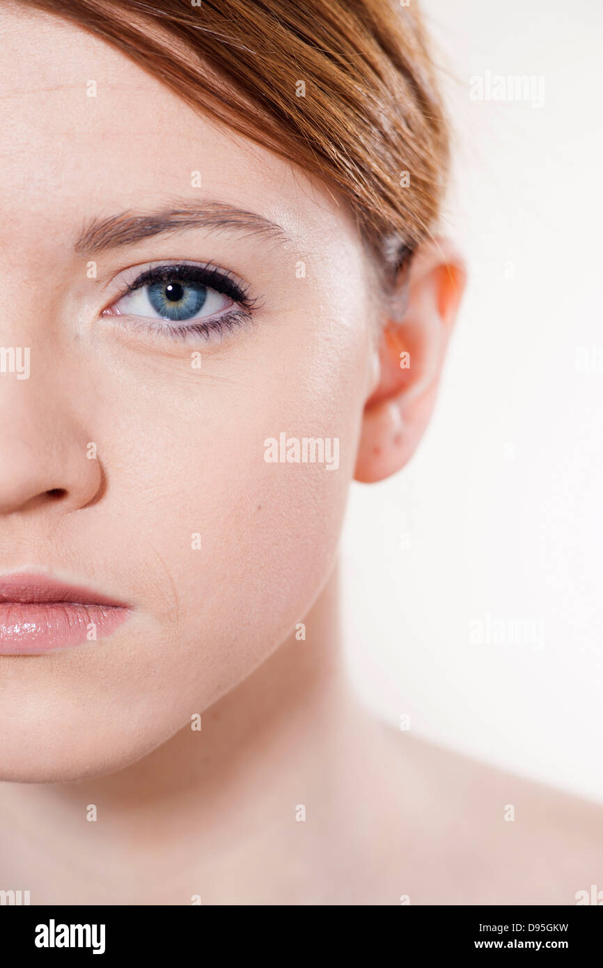Cut Off Portrait of Teenage Girl in Studio Stock Photo - Alamy