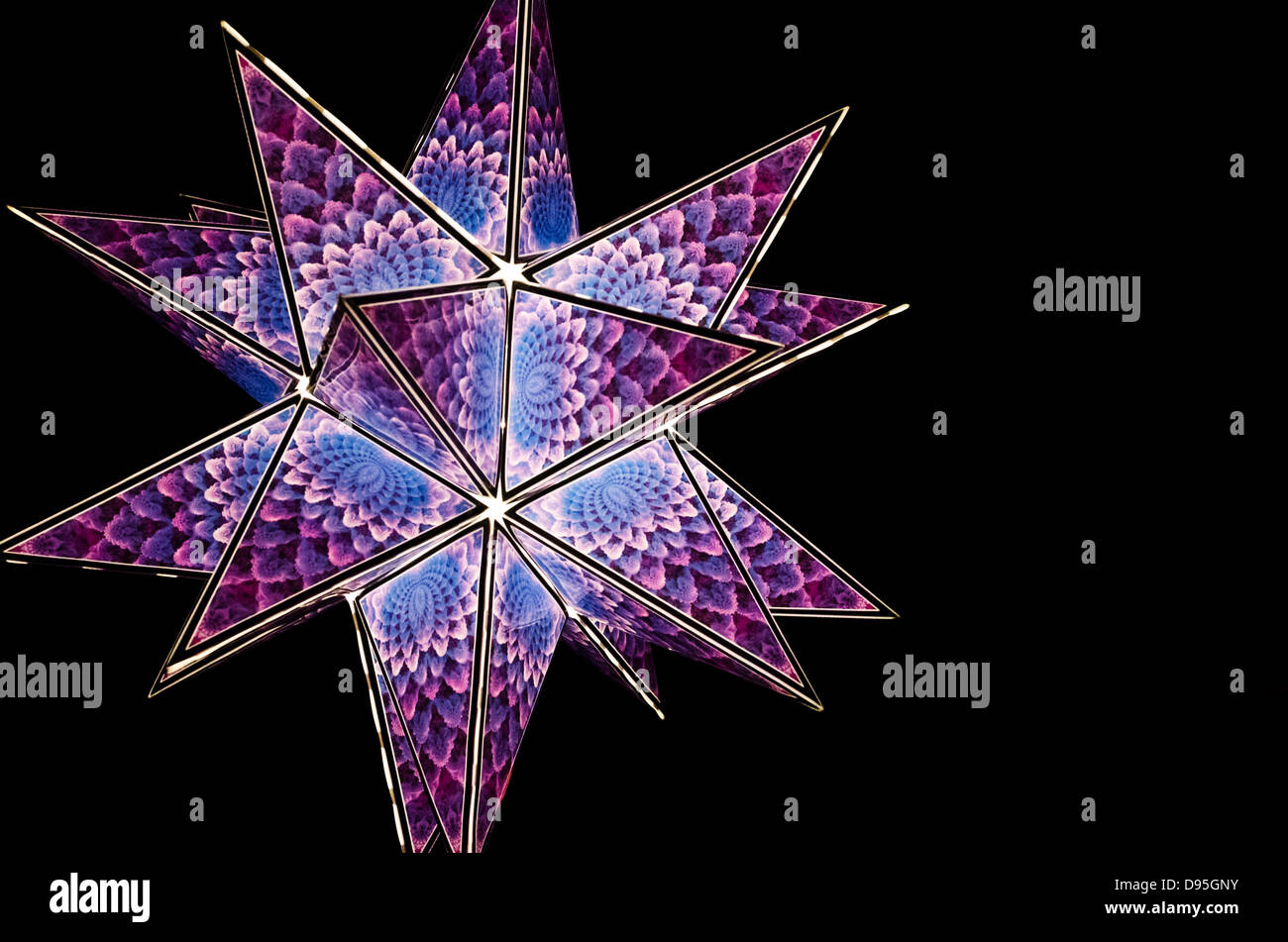 Brightly lit purple patterned lantern seen at at the Illuminaires ...