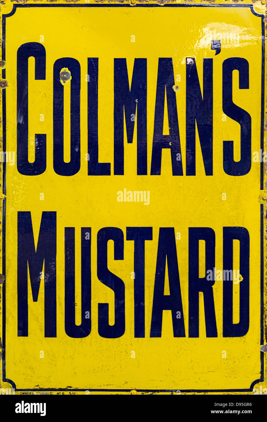 Mid C20 sheet metal enamel sign advertising Coleman's Mustard Stock ...