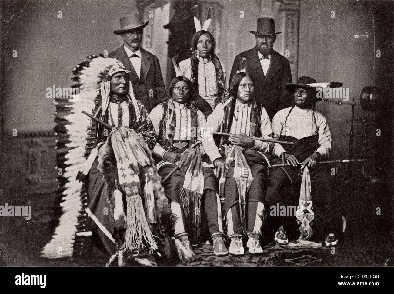Sioux Chiefs after a meeting at the White House, Washington, USA c1877 ...