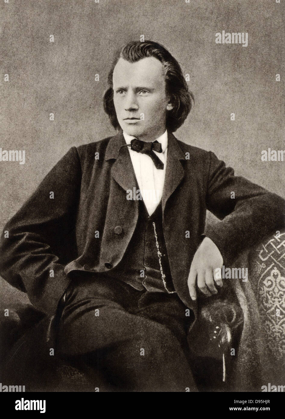 Johannes Brahms (1833-1897) German composer, c1866. Halftone from a ...