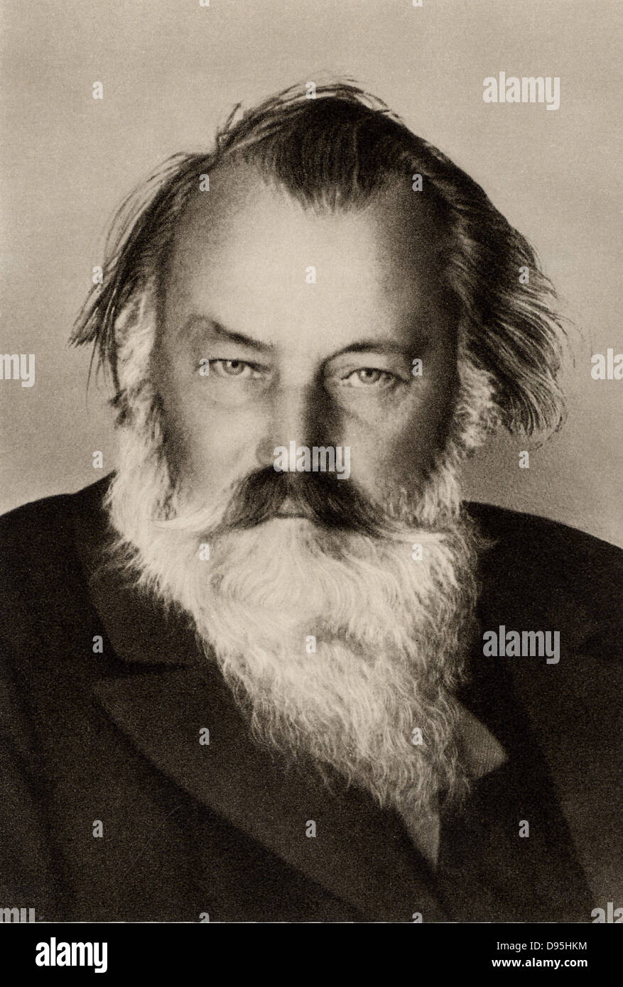 Johannes Brahms (1833-1897) German composer. From photograph taken in ...