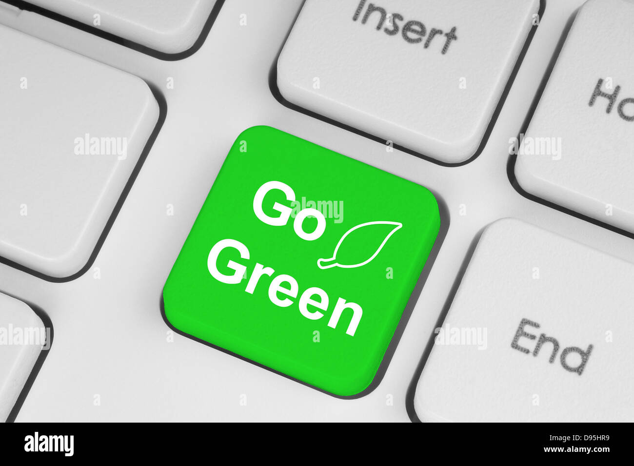 Go green button on keyboard background Stock Photo - Alamy