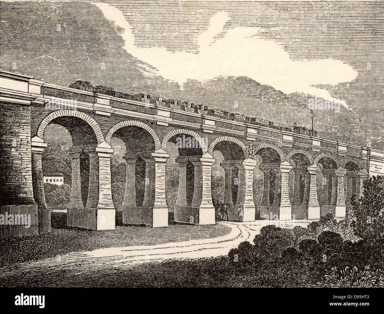 The Wharncliffe Viaduct, Hanwell, Middlesex, 1838. This viaduct of ...