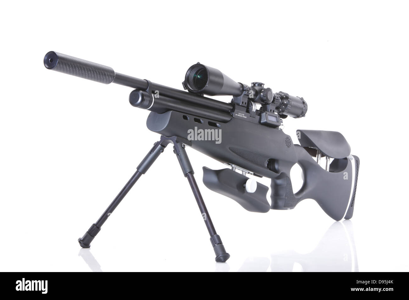 Sniper rifle floating on white background Stock Photo - Alamy