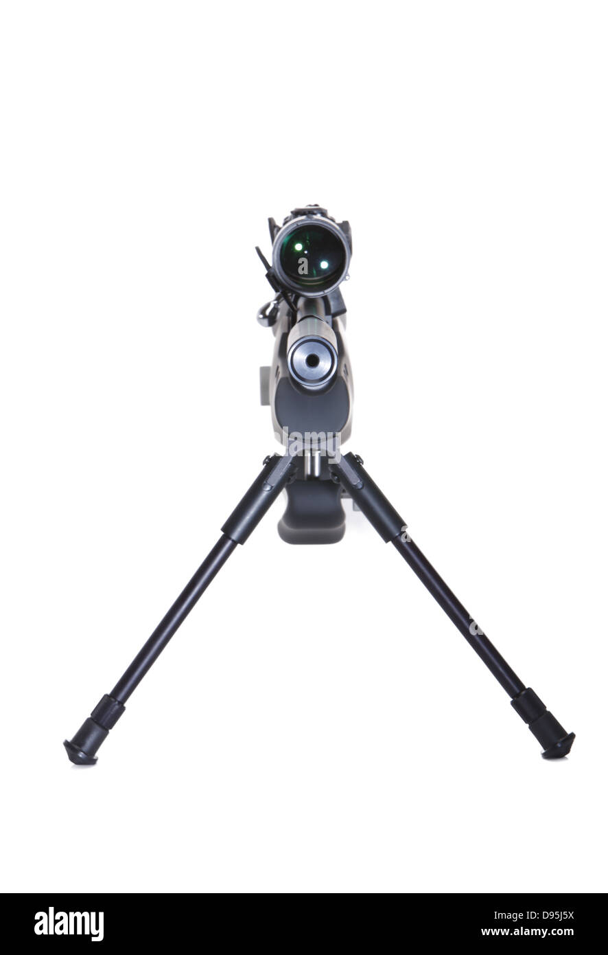 Sniper rifle floating on white background Stock Photo - Alamy