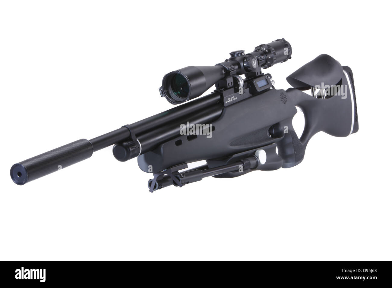 Sniper rifle floating on white background Stock Photo - Alamy