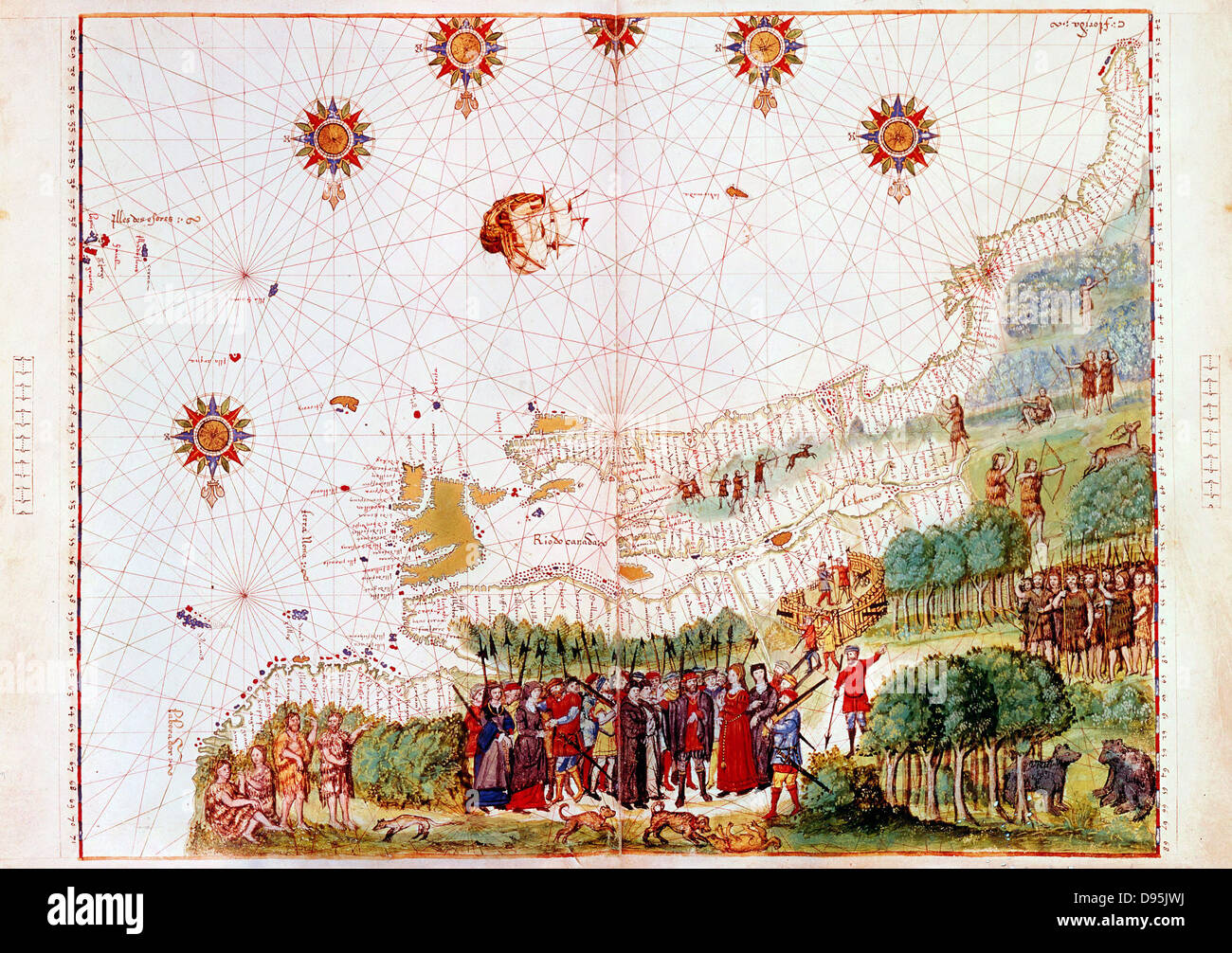 Map of east coast of North America from Labrador to Cape Florida and ...