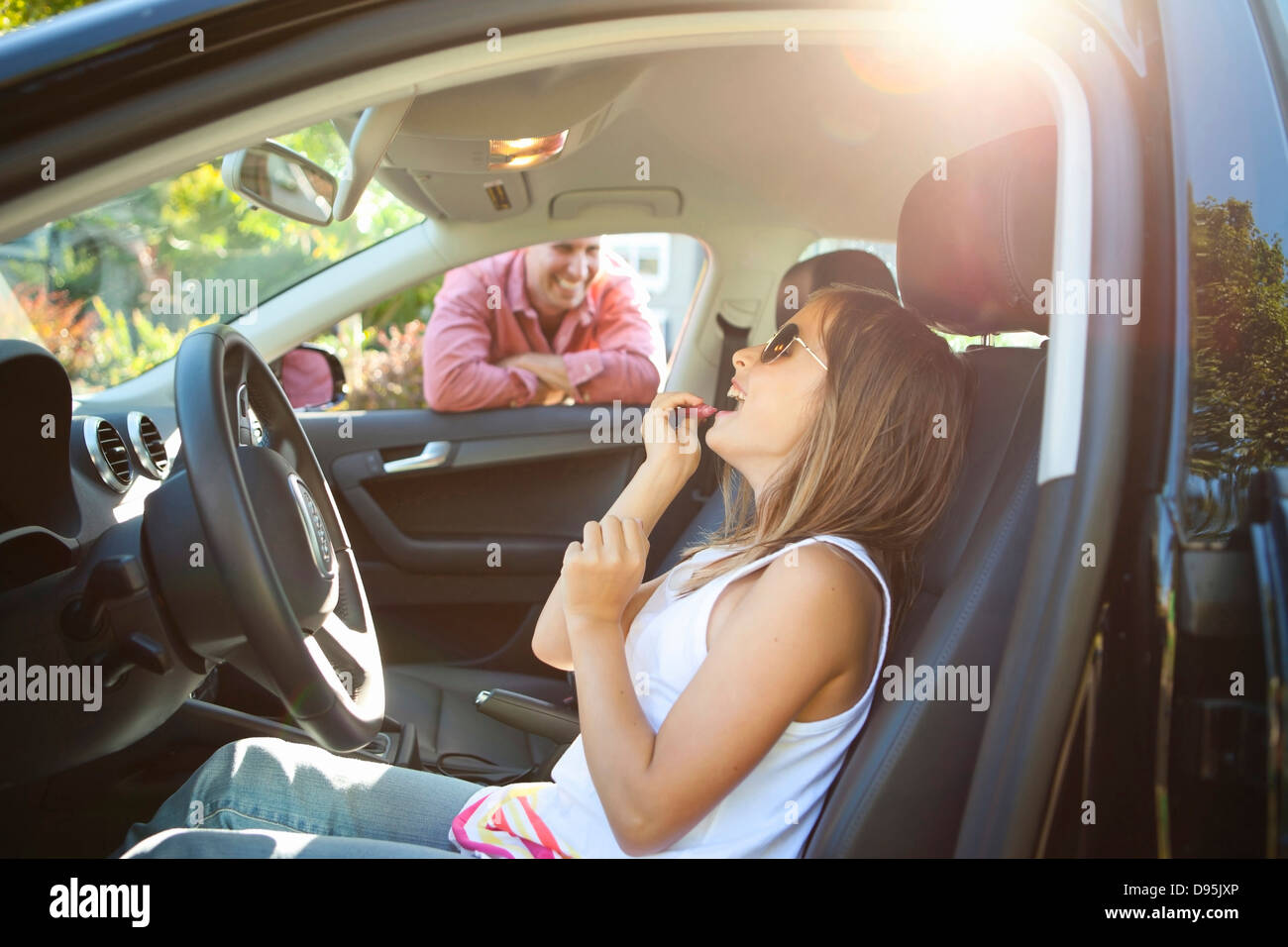 Goofing around in car hi-res stock photography and images - Alamy