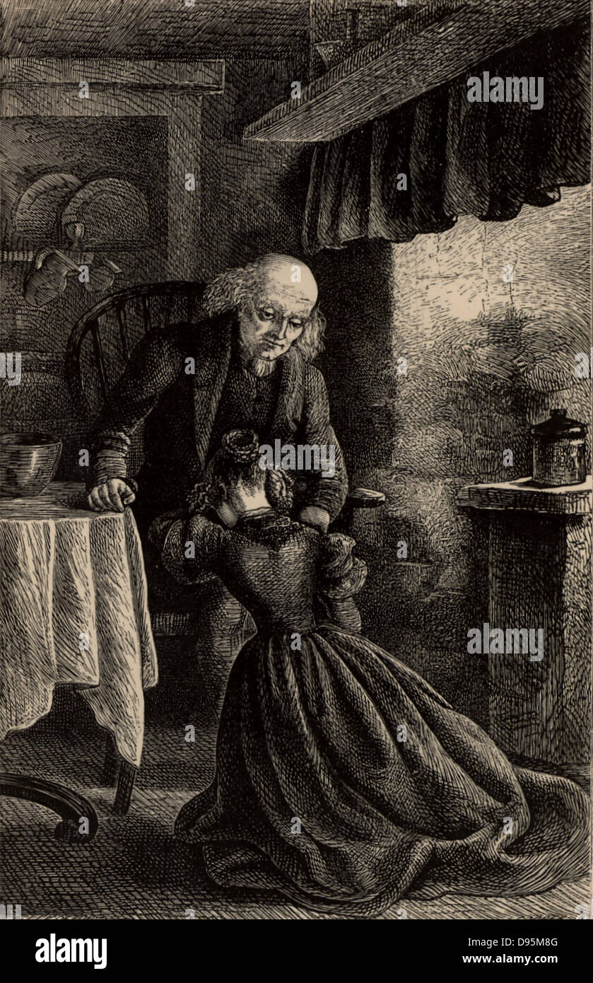 Esther, heroine of the novel, kneeling at the feet of Lyon, the ...