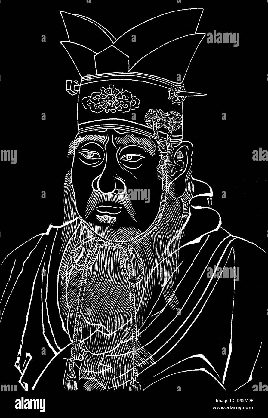 Confucius (551-479 BC) Chinese philosopher. From rubbing of a marble ...