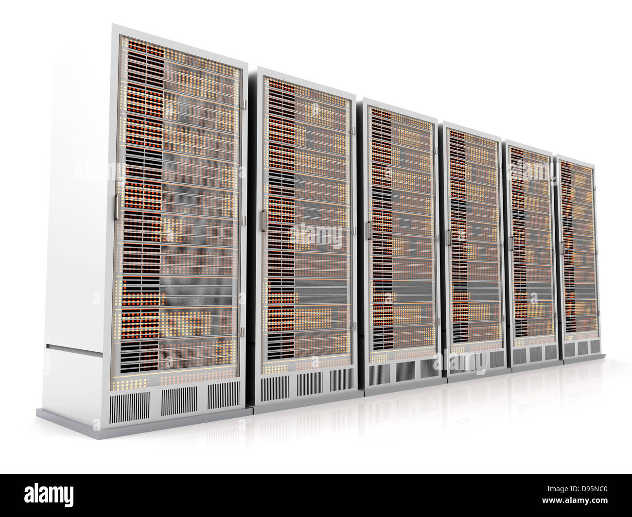 Server racks in a row. 3d illustration Stock Photo - Alamy