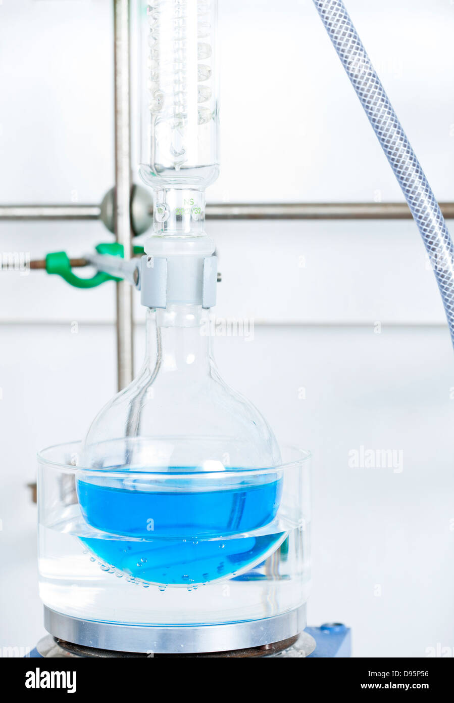 Germany, Blue liquid in flask at chemical laboratory Stock Photo - Alamy