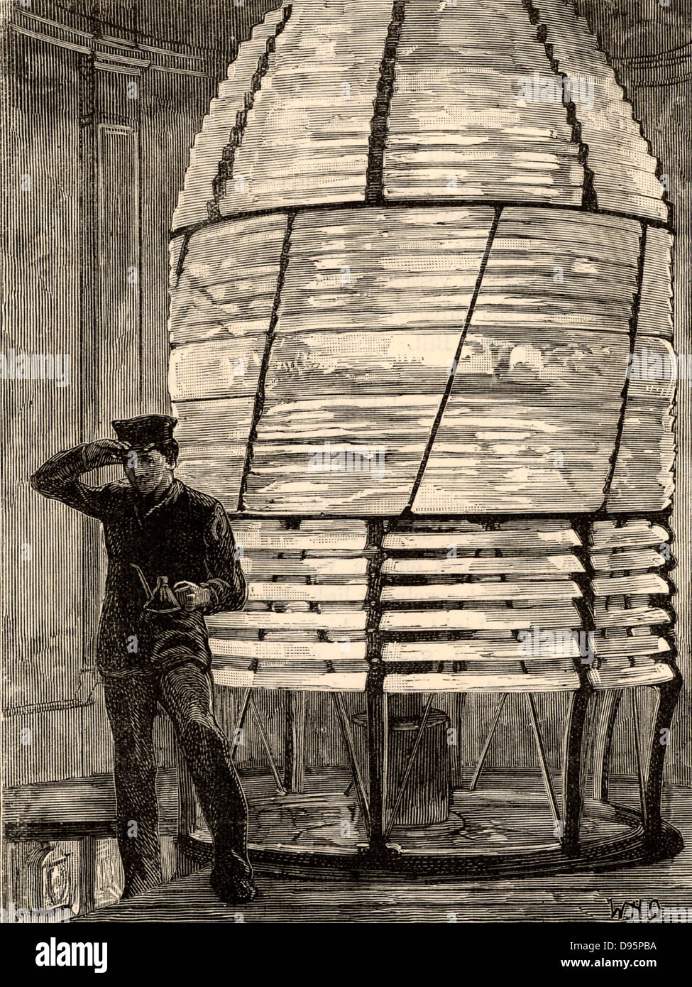 Inside the lantern of the fourth Eddystone lighthouse built on the ...