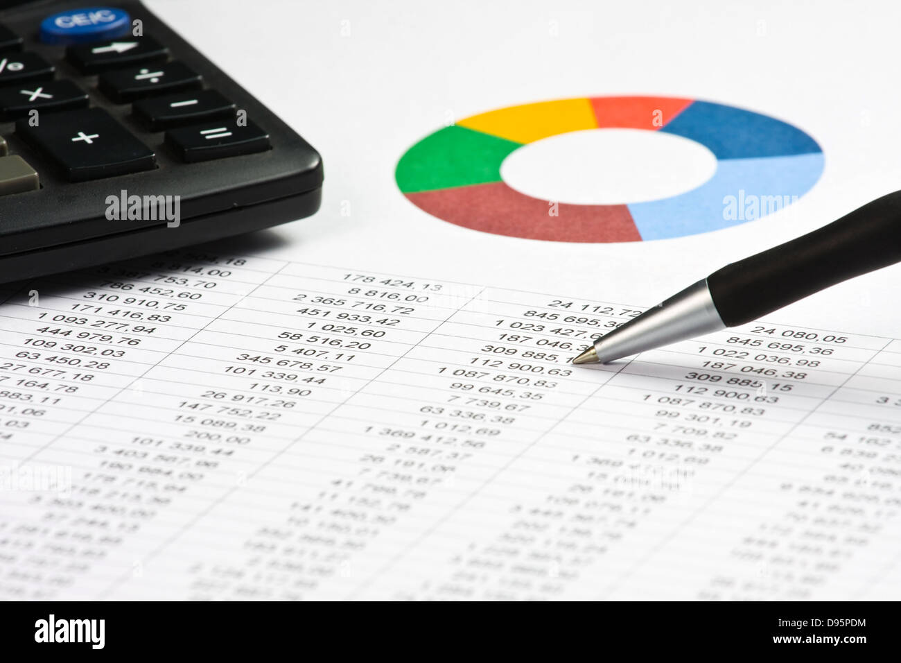 Company balance sheet report showing hi-res stock photography and ...