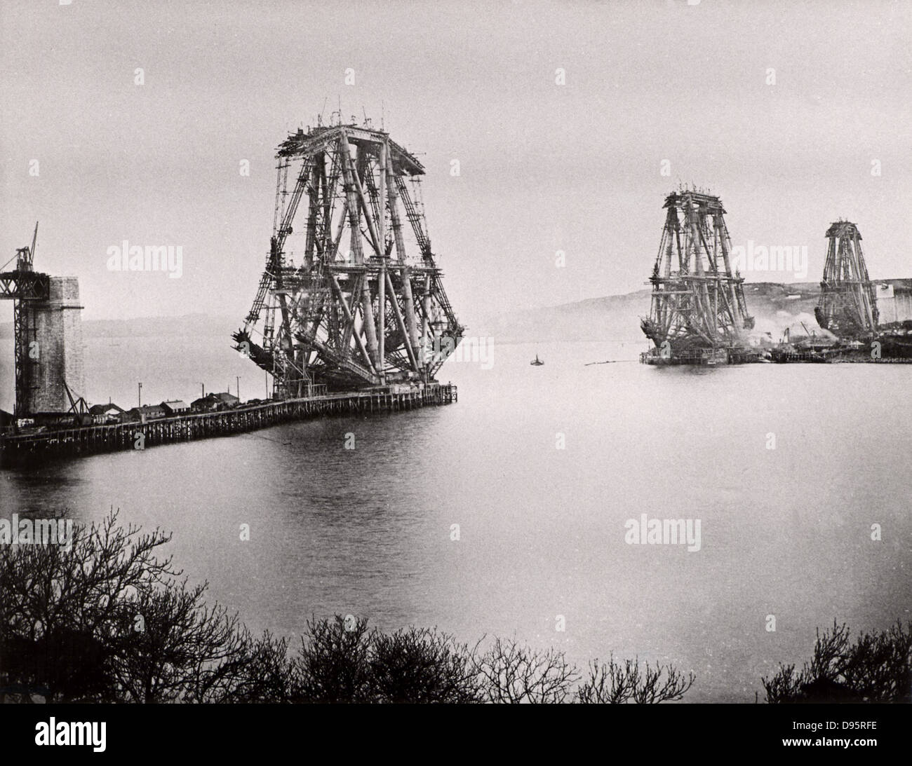 Forth Railway Bridge from the South-East, c1890, Scotland. Completing ...