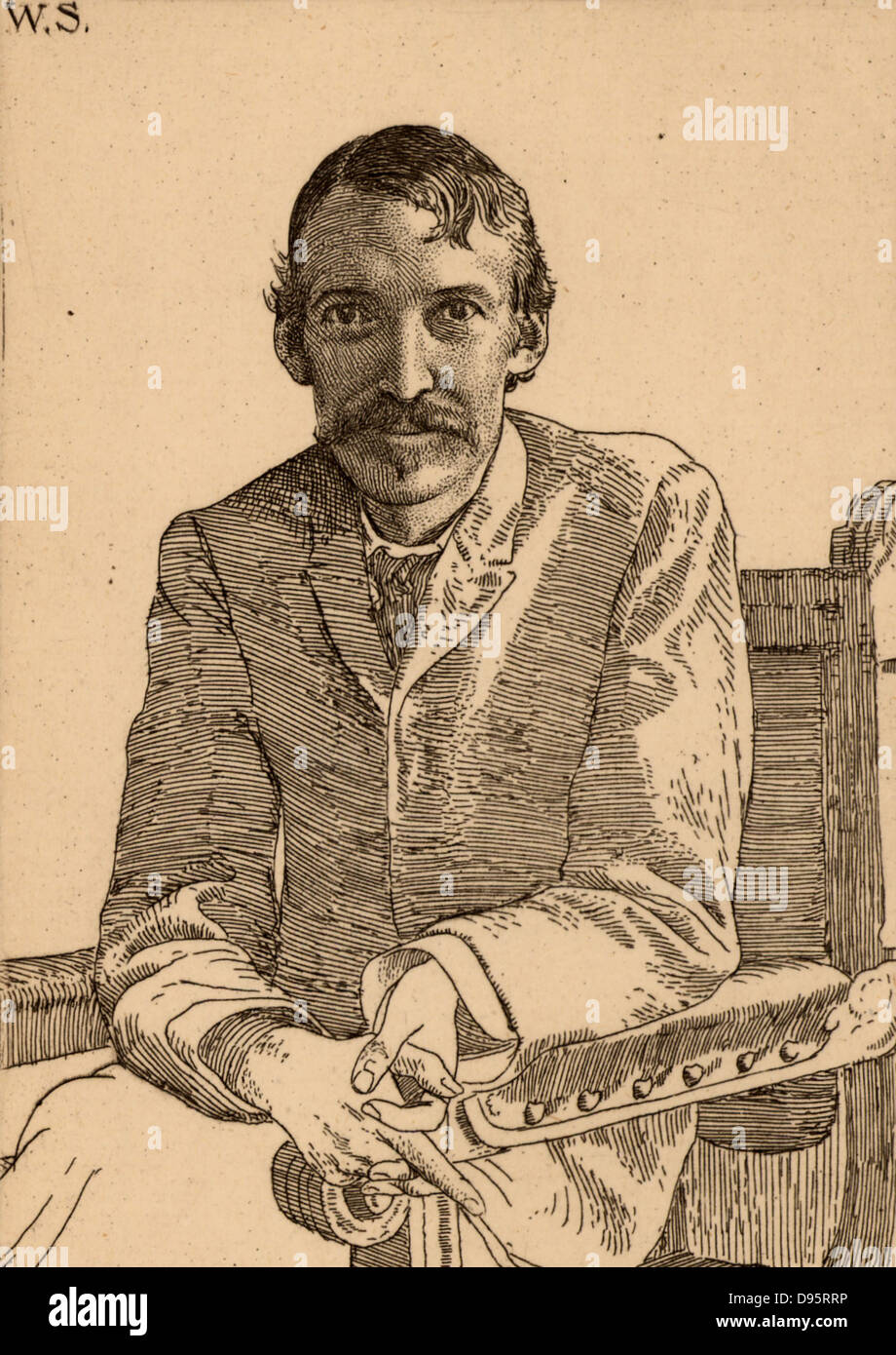 Robert Louis Balfour Stevenson (1850-1894) Scottish author, born in ...