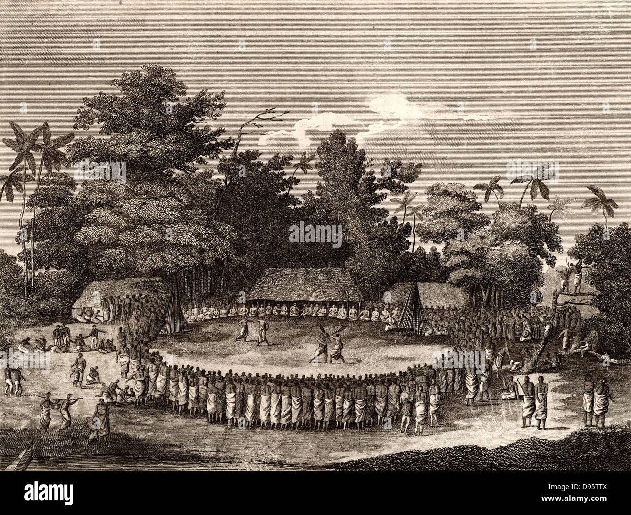 The Reception of Captain Cook in Hapaee'. Ceremonial reception of James ...