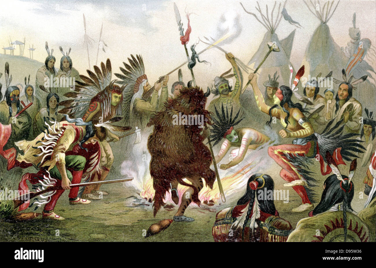 Sioux (Dakota, North American Plains Indians) War Dance: Usually 4 ...